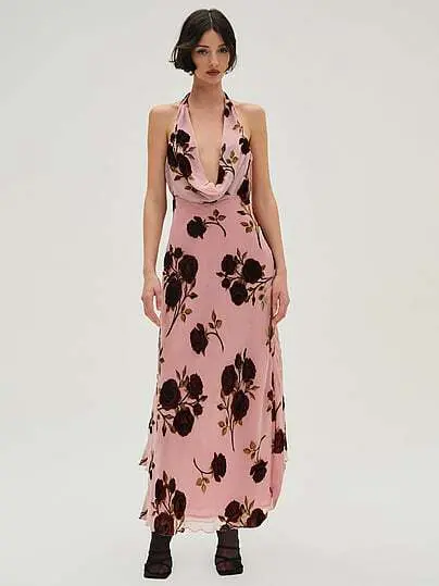 sausalito multicolor halter maxi dress Kilentar Mami Rainbow Chiffon Maxi Dress – KÍLÉNTÁR