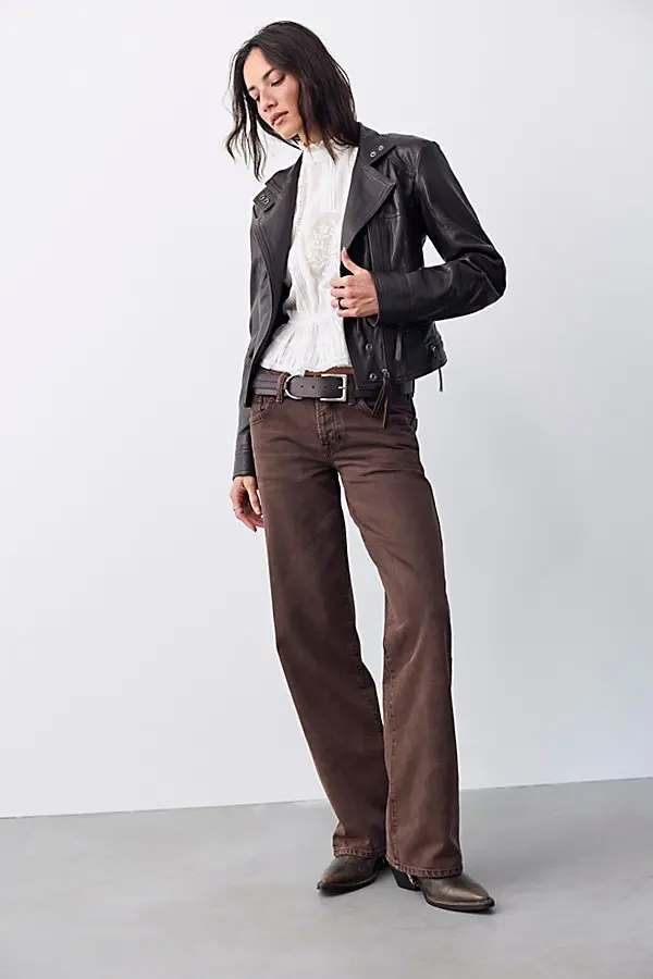 Free People We The Free Tennessee Low-rise Boyfriend Jeans - Deep Chocolate