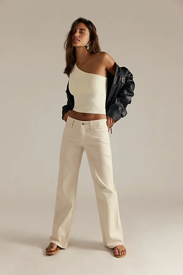 Free People We The Free Tennessee Low-rise Boyfriend Jeans - Ecru