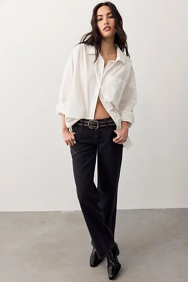 Free People We The Free Tennessee Low-rise Boyfriend Jeans - Hideaway Black