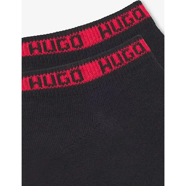 Hugo Logo-trim Stretch-cotton Ankle Socks