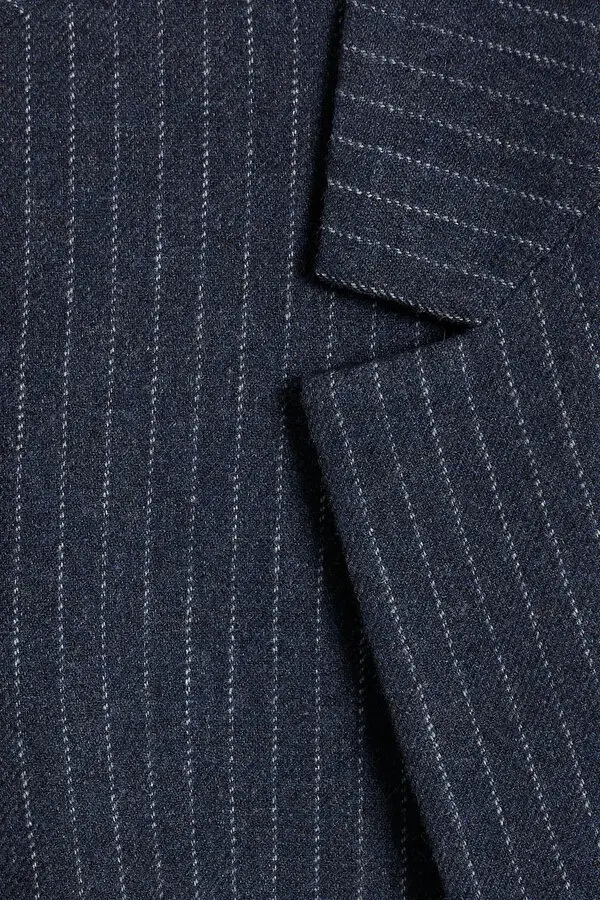 Vince Pinstriped Woven Blazer - Navy