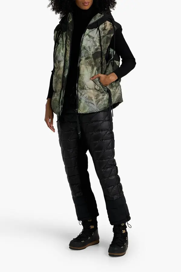HOLDEN Canvas-paneled Printed Ripstop Hooded Vest - Army Green