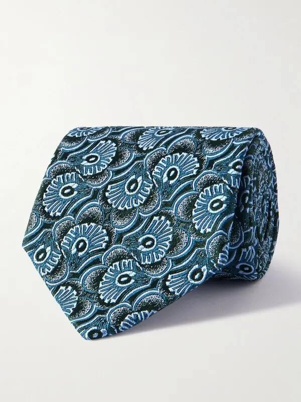 Charvet 8.5cm Silk-jacquard Tie - Blue