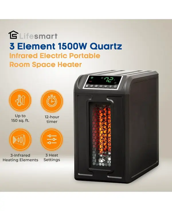 Lifesmart Element 1500w Quartz Infrared Electric Portable Room
