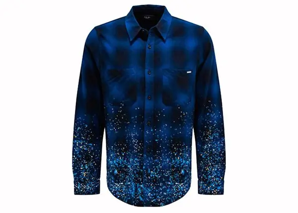 Amiri Crystal Painter Flannel Shirt - Blue/black