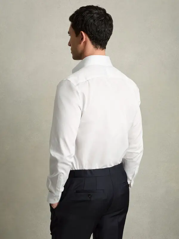 REISS Caldwell Regular-fit Cotton Pin-collar Shirt - White