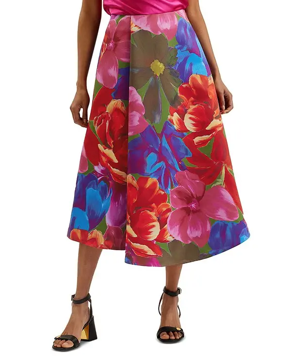 Ted Baker London Joralee Printed Wrap Midi Skirt