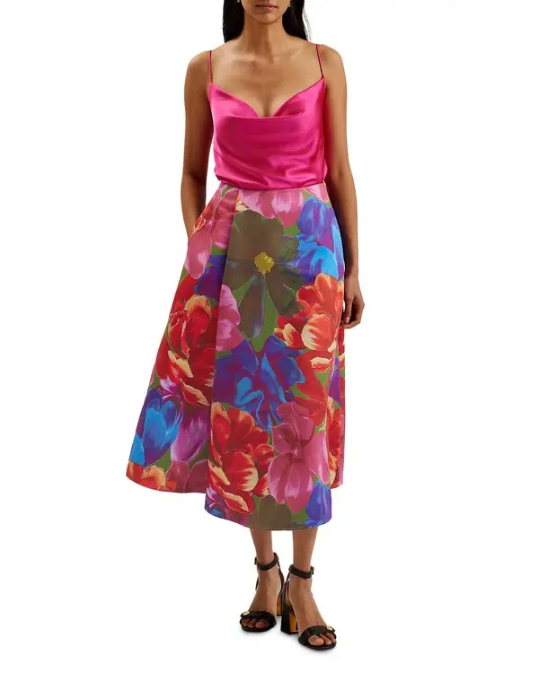 Ted Baker London Joralee Printed Wrap Midi Skirt