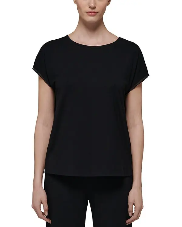 Simone Perele Aurore Short Sleeve Pajama Top - Black
