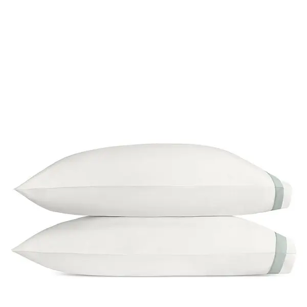 MATOUK Ambrose Sateen King Pillowcase, Pair - Bone/celadon