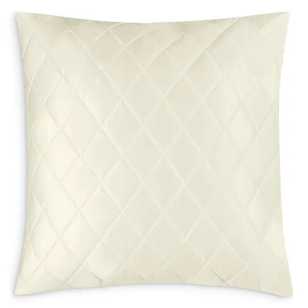 MATOUK Nocturne Sateen Quilted Euro Sham - Ivory