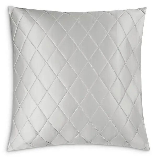 MATOUK Nocturne Sateen Quilted Euro Sham - Silver