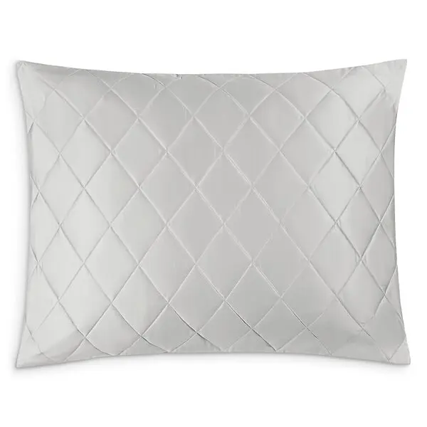 MATOUK Nocturne Sateen Quilted King Sham - Silver