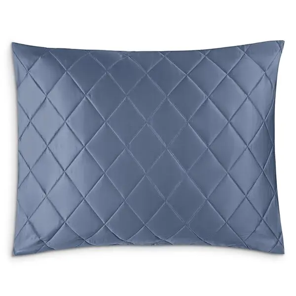 MATOUK Nocturne Sateen Quilted King Sham - Steel Blue