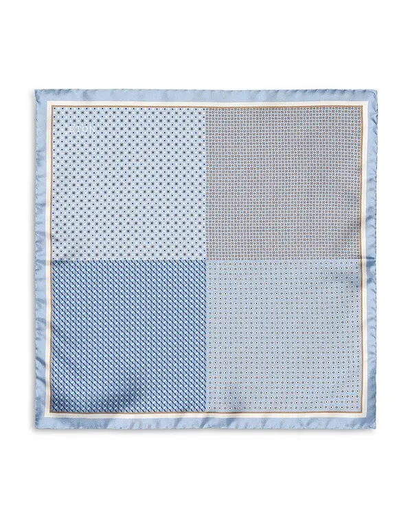 Eton Four Sided Silk Pocket Square - Blue