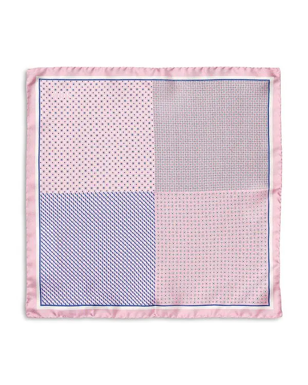Eton Four Sided Silk Pocket Square - Pink/red
