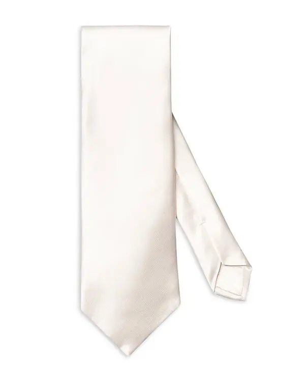 Eton Solid Satin Neck Tie - Off White