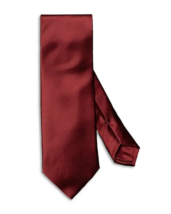 Eton Solid Satin Neck Tie - Red