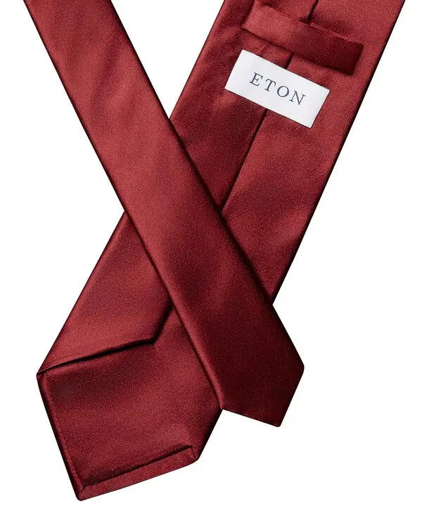 Eton Solid Satin Neck Tie - Red