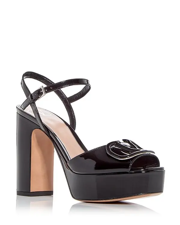 Valentino Garavani Vlogo Platform Sandals - Black