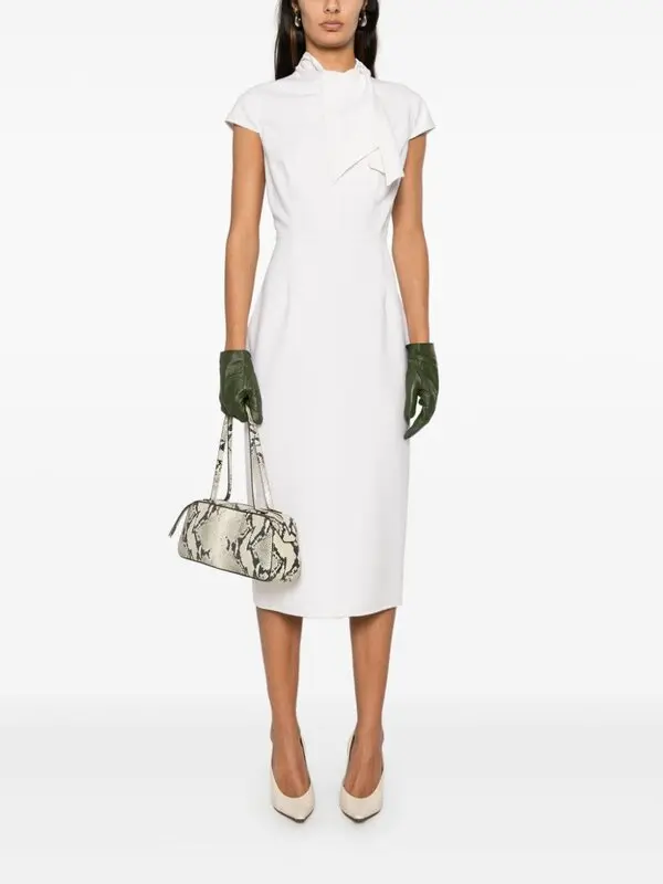 midi white prom dress Windsor Laina High Slit Satin Midi Dress in Green | Size: XL