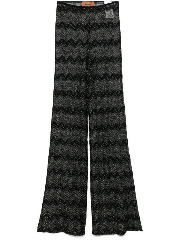 Missoni Crochet-knit Flared Trousers - Black