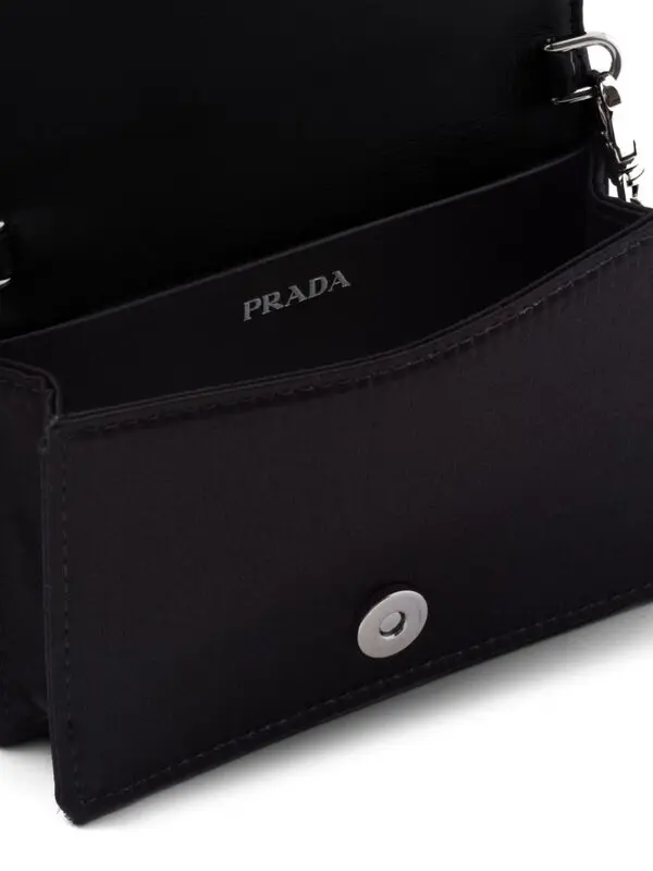 Prada Crystal-embellished Satin Card Holder - Black