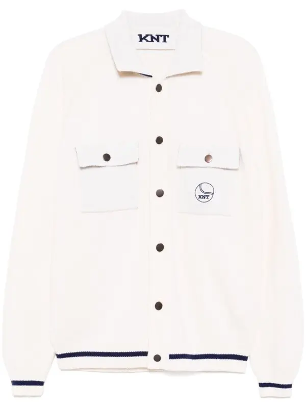 Kiton Embroidered Logo Jacket - Neutrals
