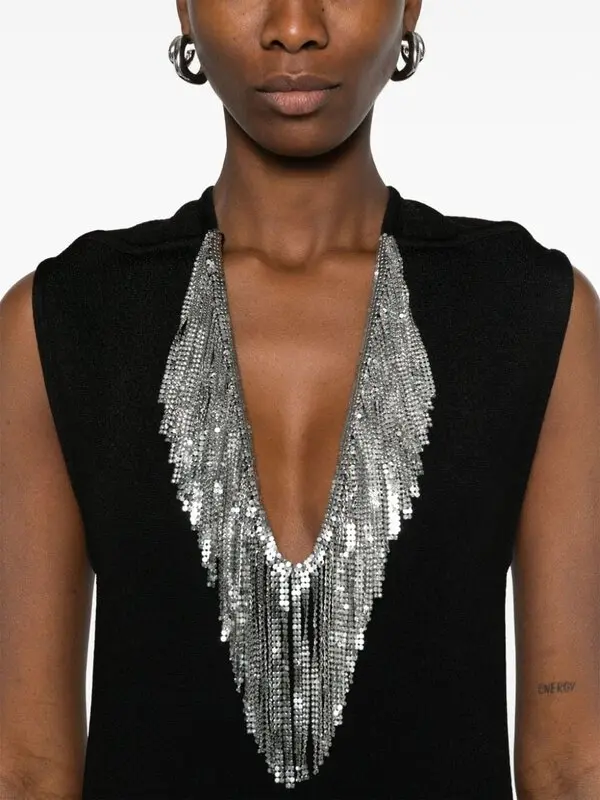 JIL SANDER Fringed-mesh Maxi Dress
