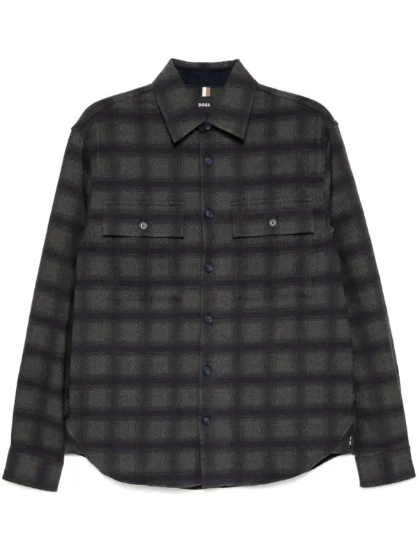 BOSS Plaid Long-sleeves Shirt