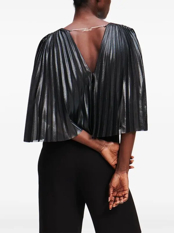 Karl Lagerfeld Pleated Cape Jumpsuit