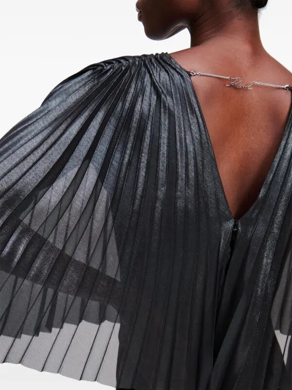 Karl Lagerfeld Pleated Cape Jumpsuit