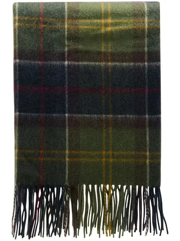 Barbour Check-pattern Scarf - Yellow