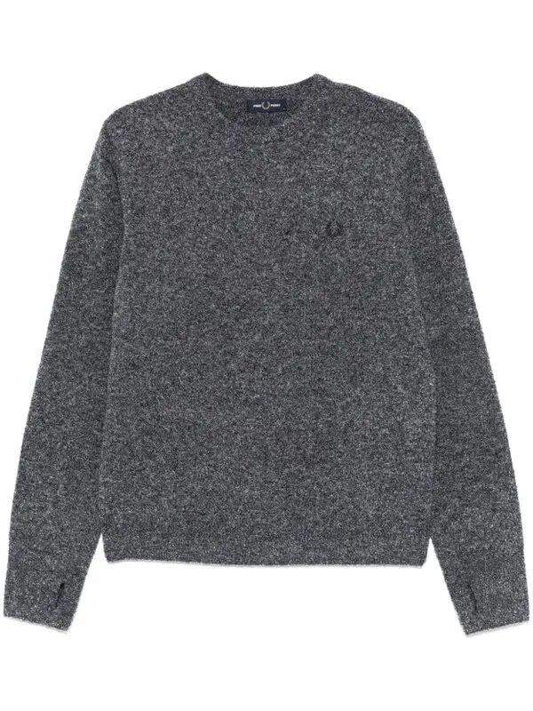 Fred Perry Bouclé Crew-neck Sweater - Blue