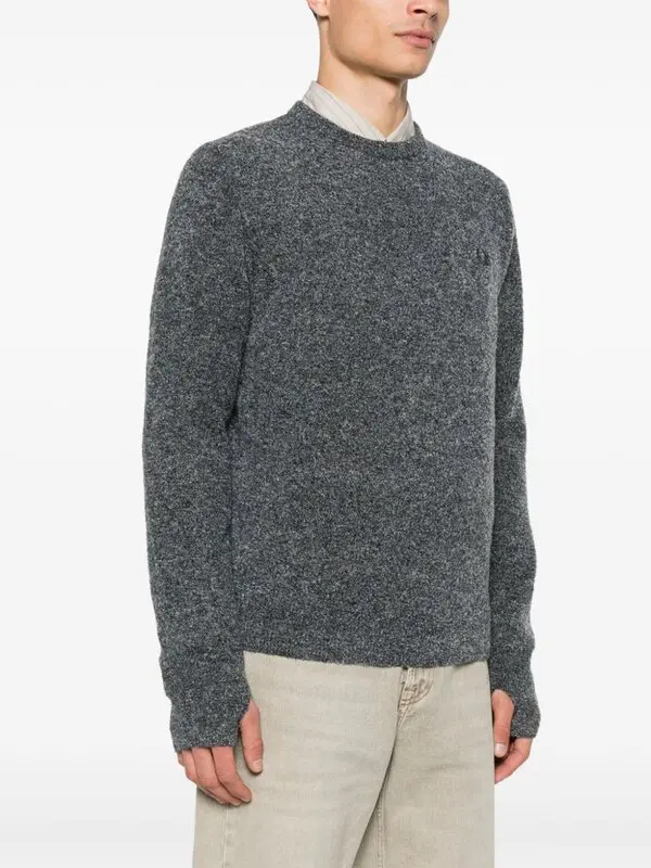 Fred Perry Bouclé Crew-neck Sweater - Blue