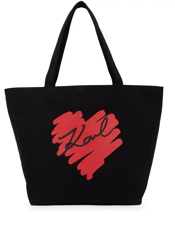 Karl Lagerfeld K/heart Reversible Tote Bag - Black