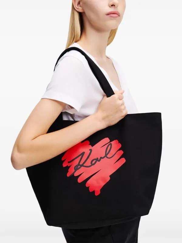 Karl Lagerfeld K/heart Reversible Tote Bag - Black