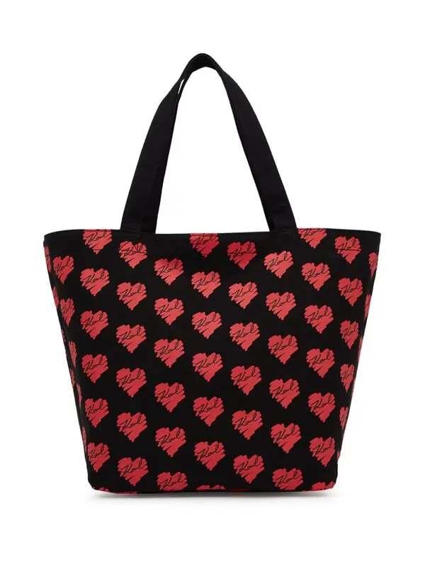 Karl Lagerfeld K/heart Reversible Tote Bag - Black