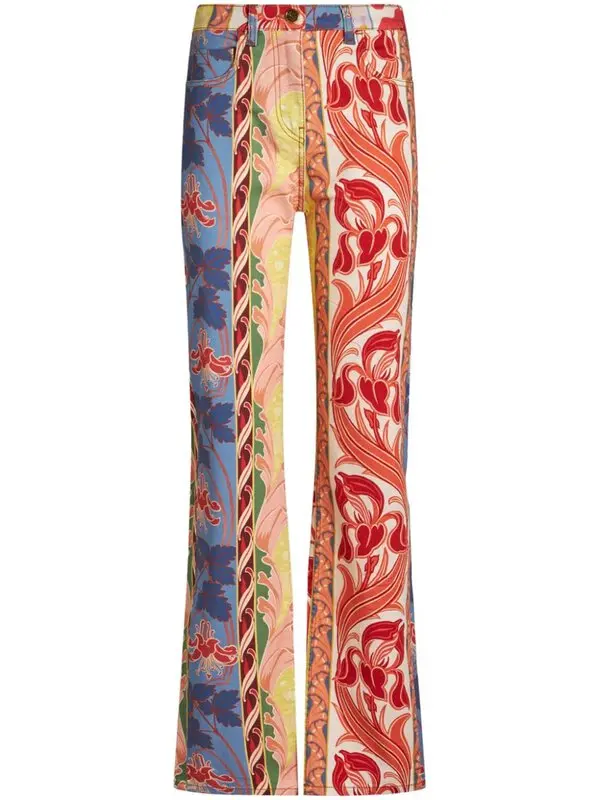 Etro Floral-print Bootcut Jeans