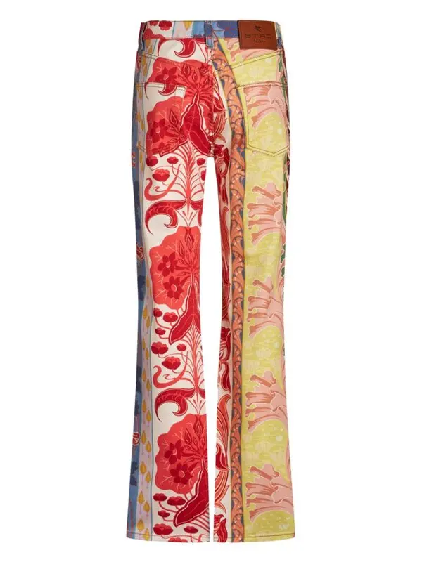 Etro Floral-print Bootcut Jeans