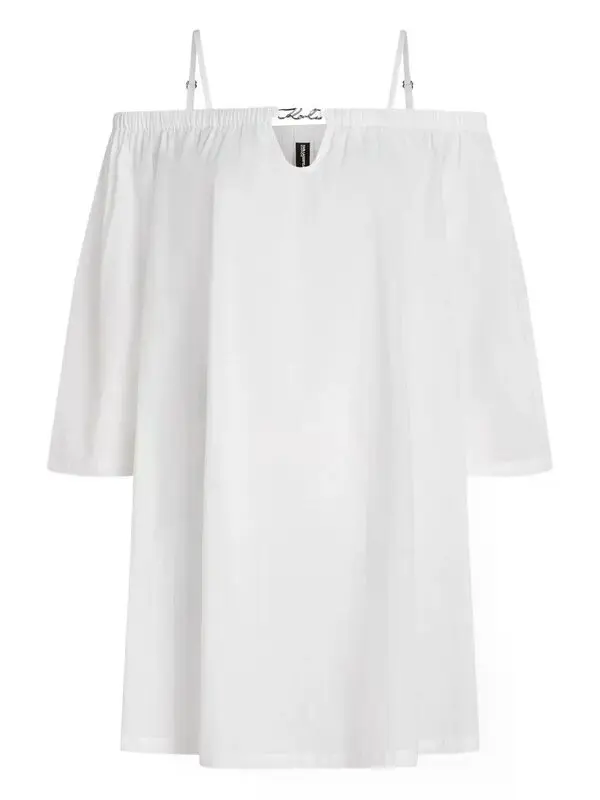 Karl Lagerfeld Signature Semi-sheer Beach Dress - White