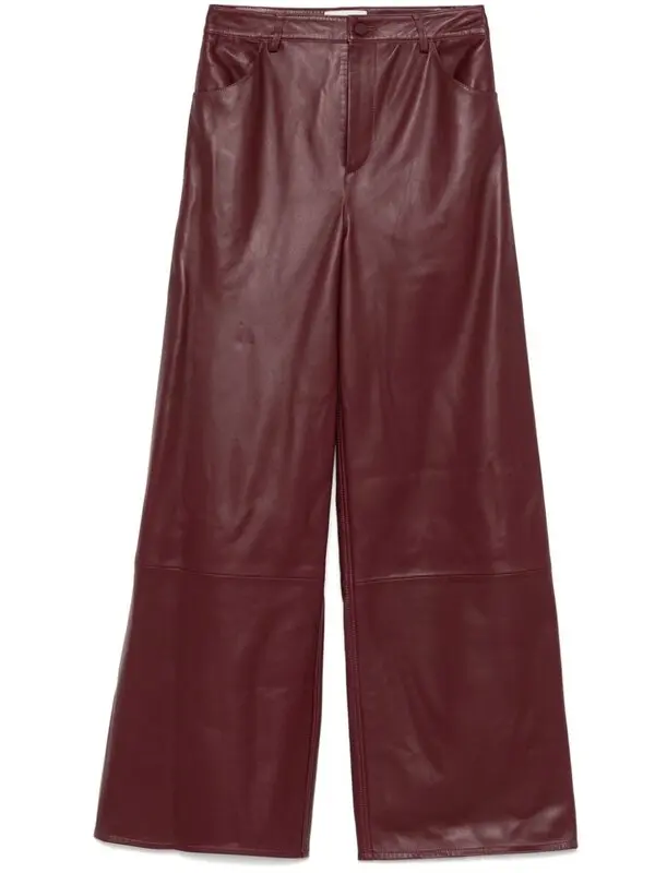 Loulou De Saison Figari Wide-leg Lambskin Trousers - Red