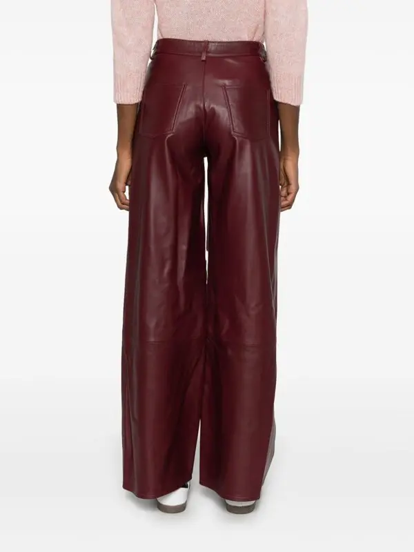Loulou De Saison Figari Wide-leg Lambskin Trousers - Red
