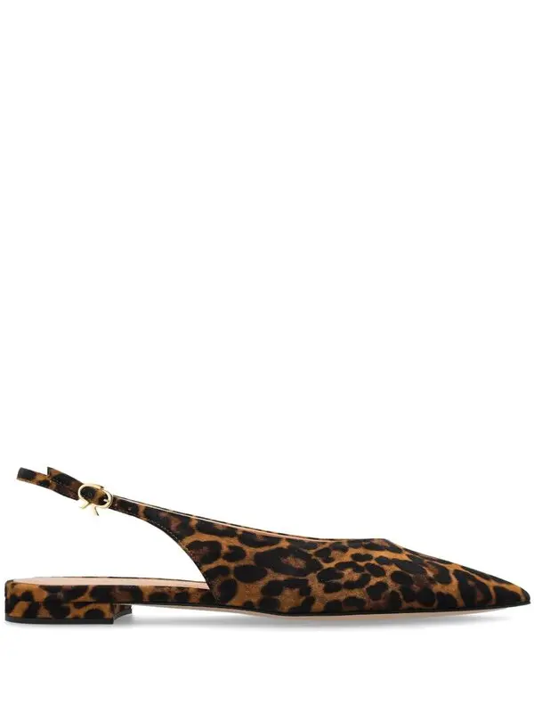 GIANVITO ROSSI Leopard-print Pointed Sandals - Brown