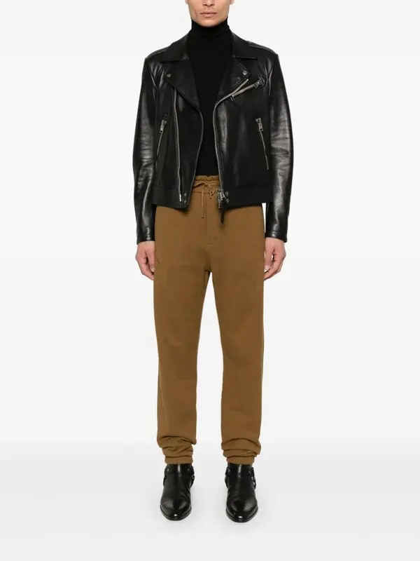Saint Laurent Cotton Track Pants - Brown