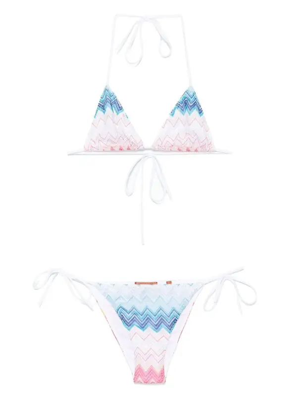 Missoni Zigzag Lurex Bikini Set - White
