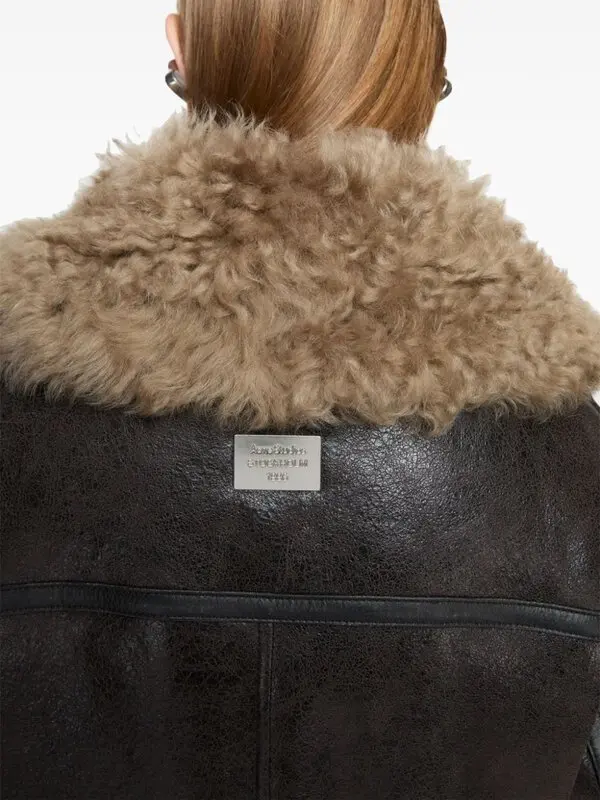 Acne Studios Shearling Leather Jacket - Black