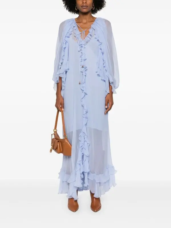 Chloé Muslin Cape Maxi Dress