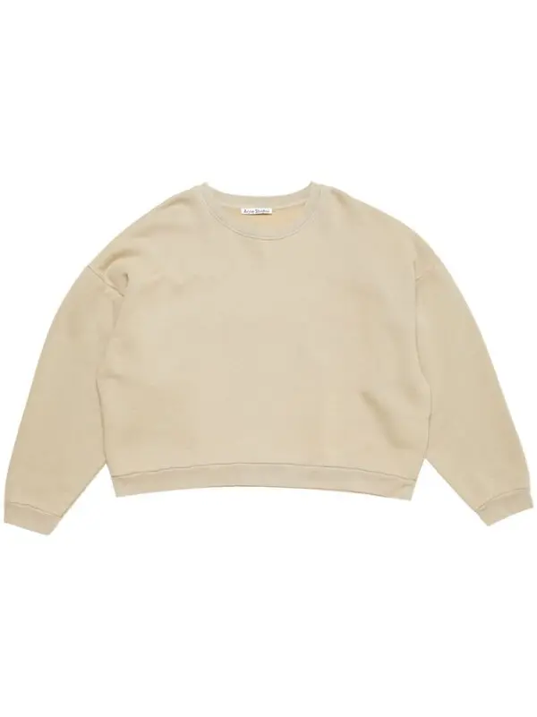 Acne Studios Logo-patch Jersey Sweatshirt - Neutrals